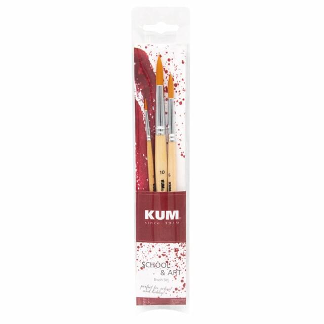 Kum School & Art Set 3 Brushes – ArtSmart Art Store & Picture Framing